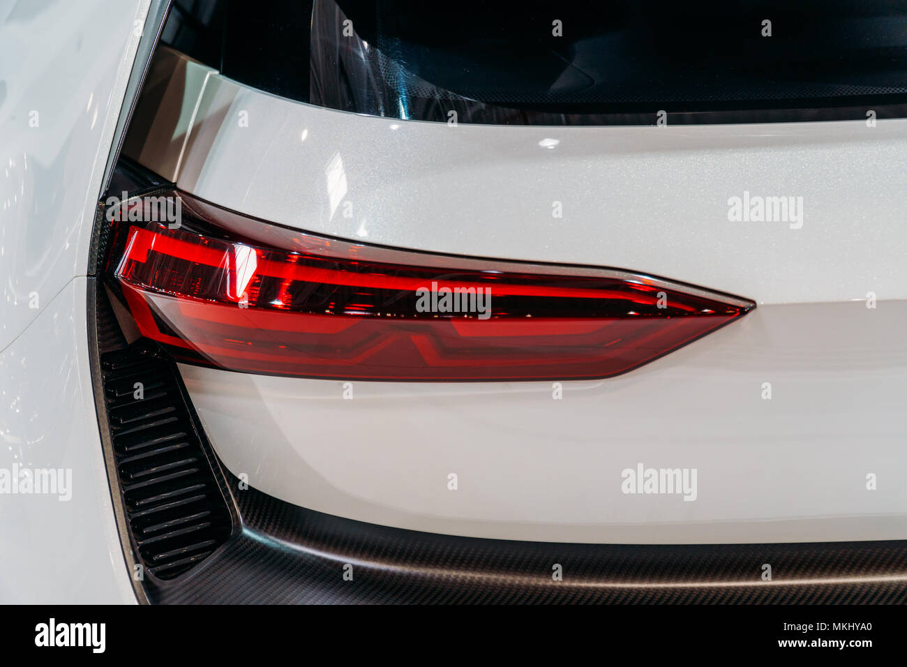Back Lights Of Luxurious Sports Car Stock Photo - Alamy