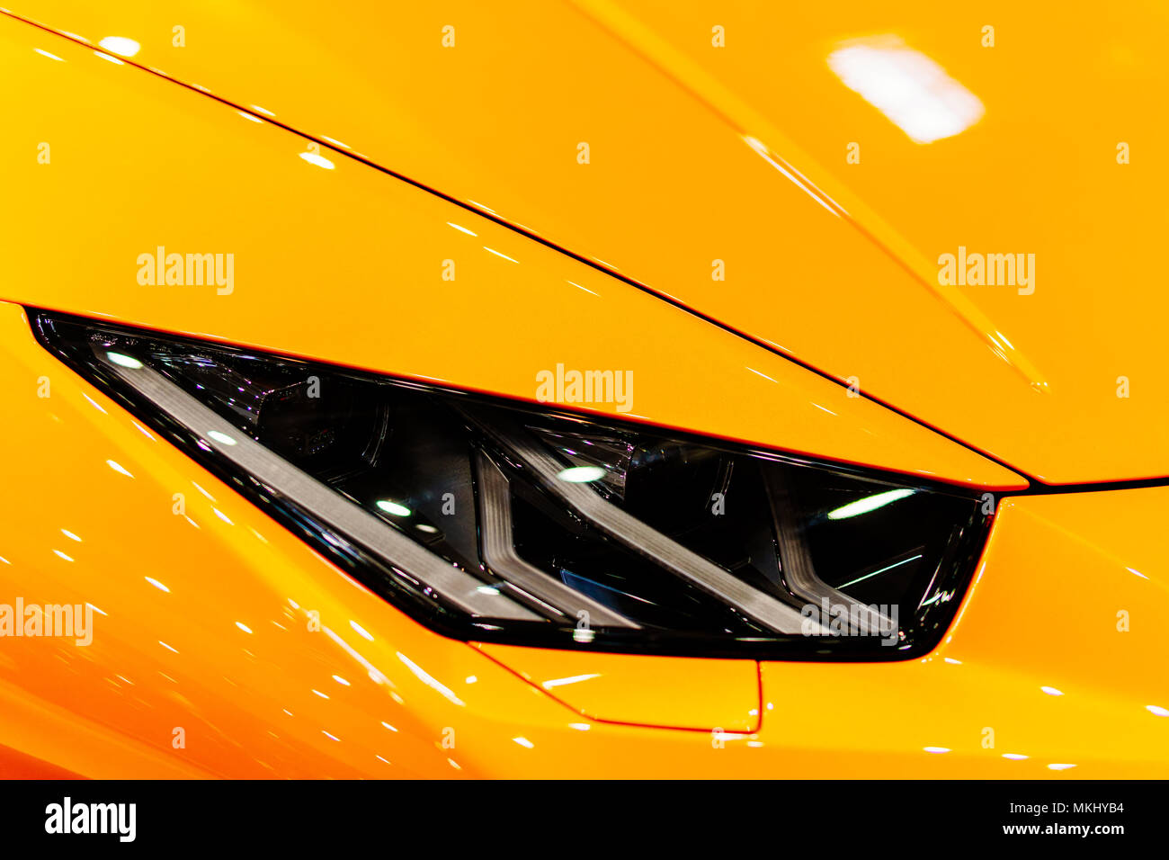 Head Lights Of Luxurious Sports Car Stock Photo - Alamy