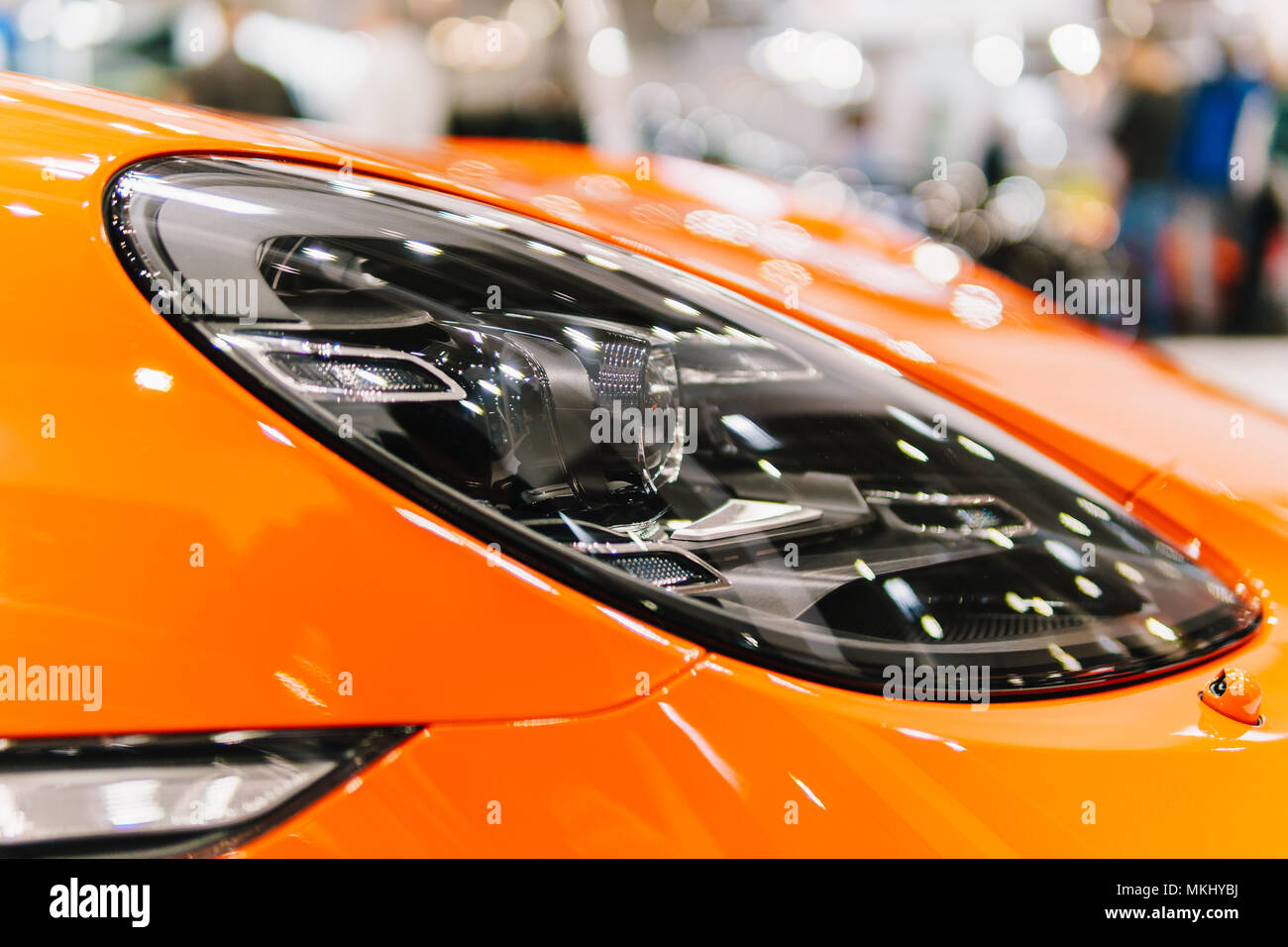 Head Lights Of Luxurious Sports Car Stock Photo - Alamy