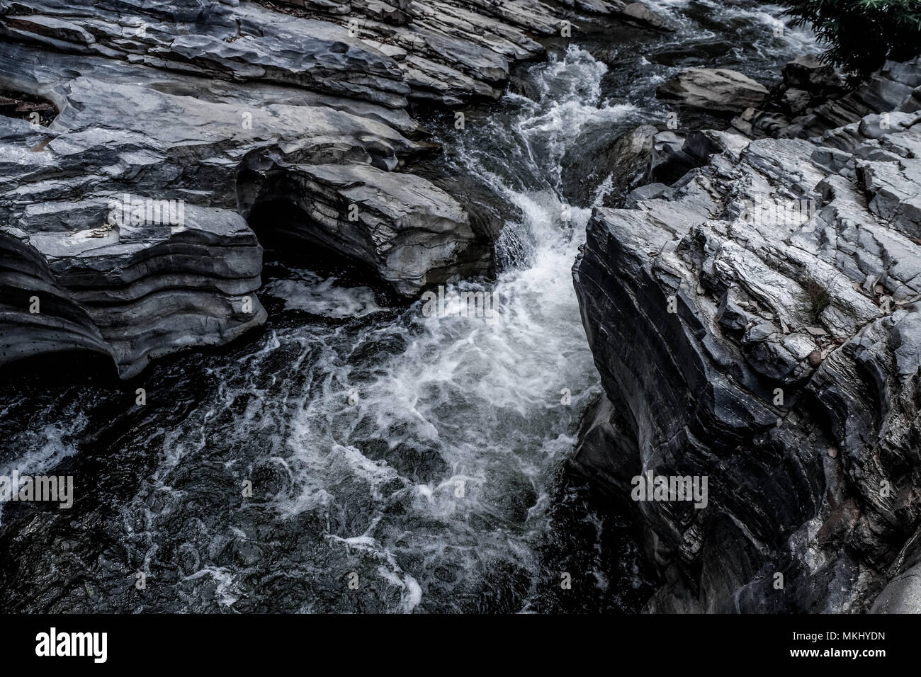 Abstract dark blue Waterfall wave water background texture Stock Photo ...