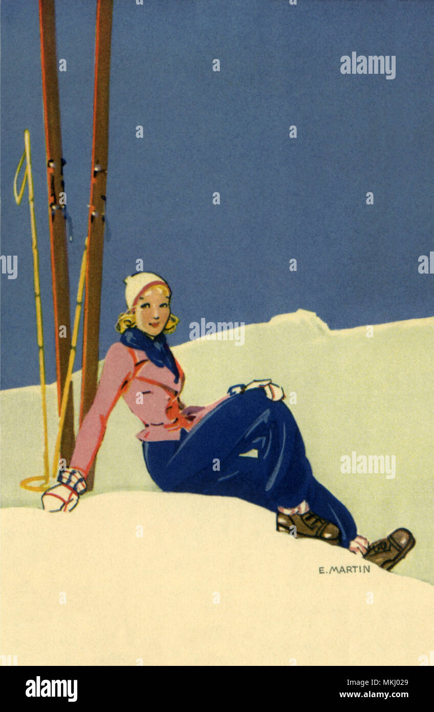 Propped up skis hi-res stock photography and images - Alamy