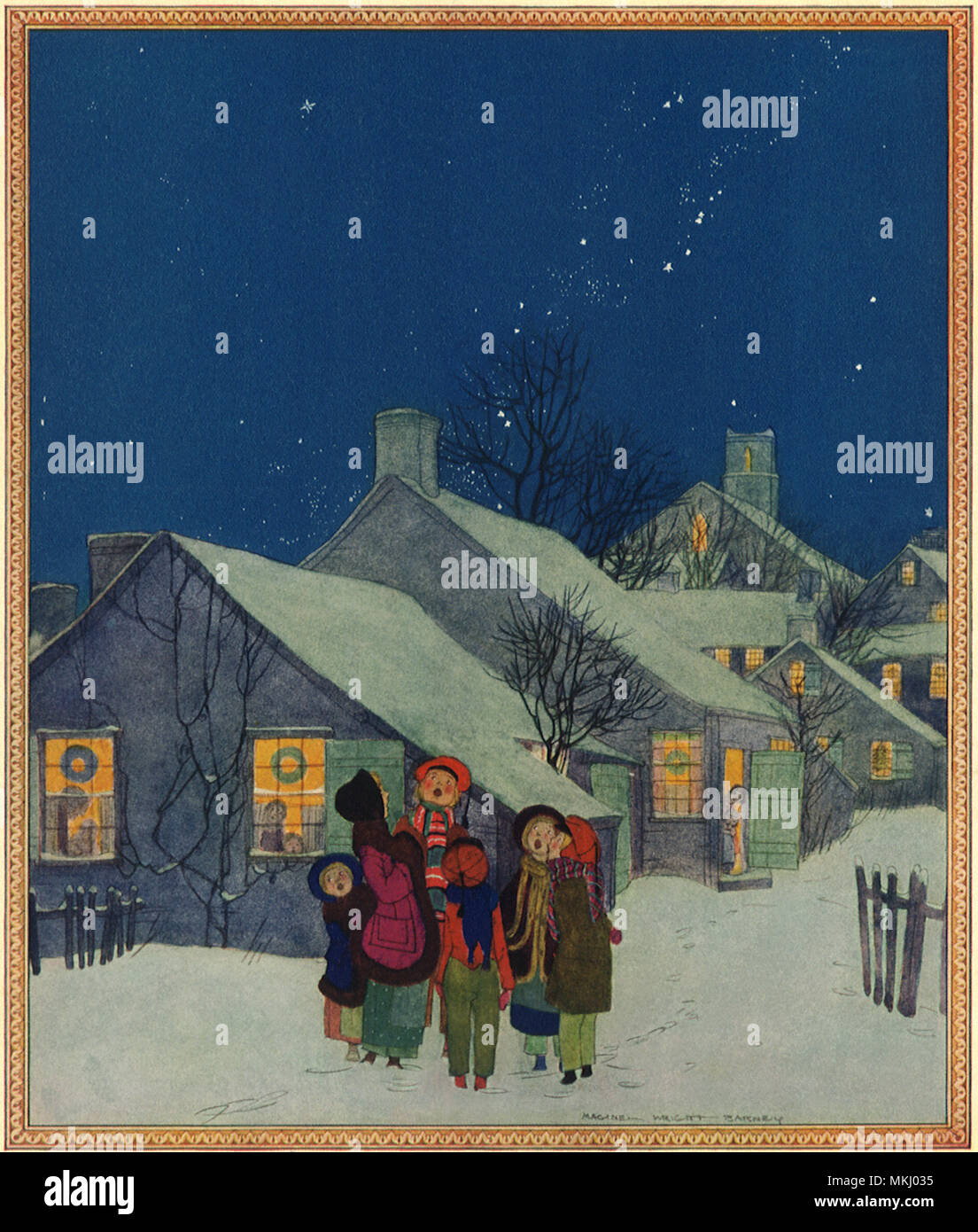 Christmas caroling snow hi-res stock photography and images - Alamy