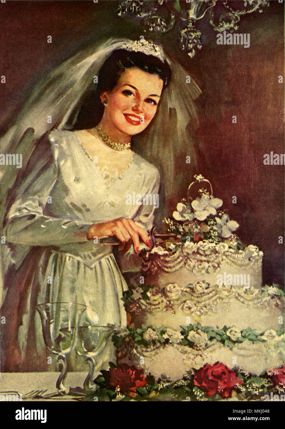 Bride and Cake Stock Photo - Alamy