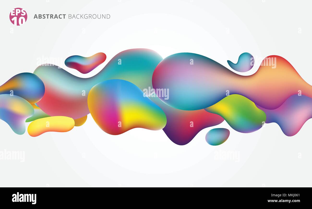 abstract 3d fluid splash plastic shape colorful on white background ...