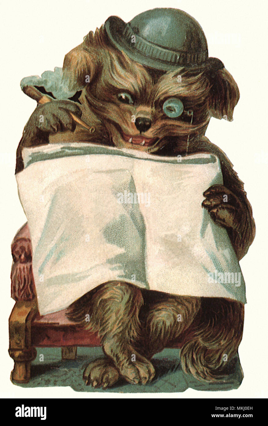 Dog reading illustration hi-res stock photography and images - Alamy