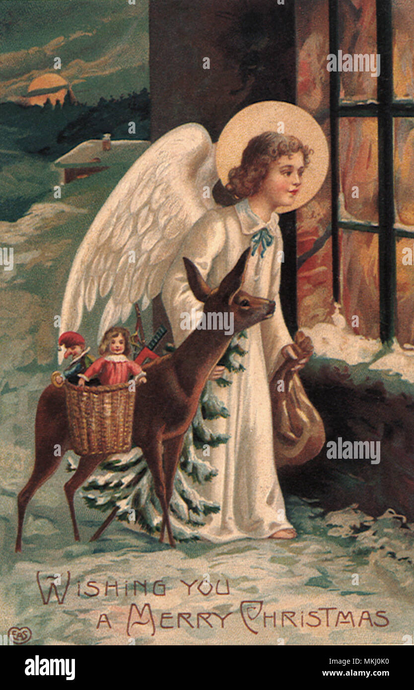 Angel and Deer Stock Photo - Alamy