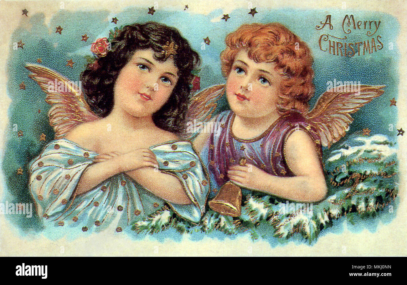 Angels with Bell Stock Photo - Alamy