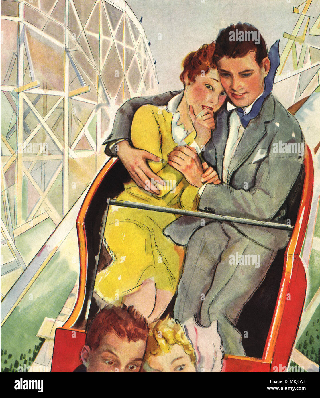 Roller Coaster Couple Stock Photo - Alamy