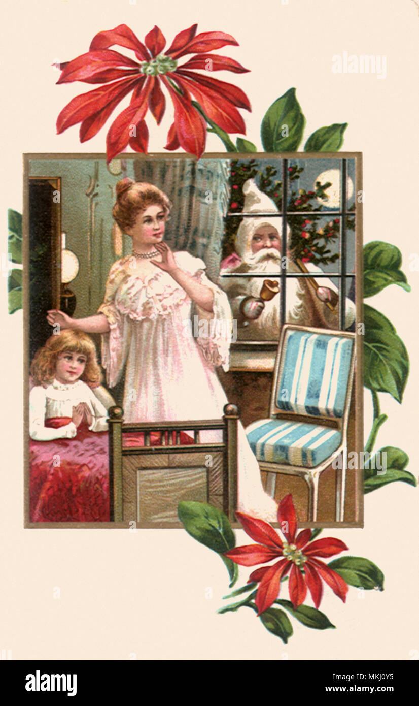 Spying Santa in White Stock Photo - Alamy