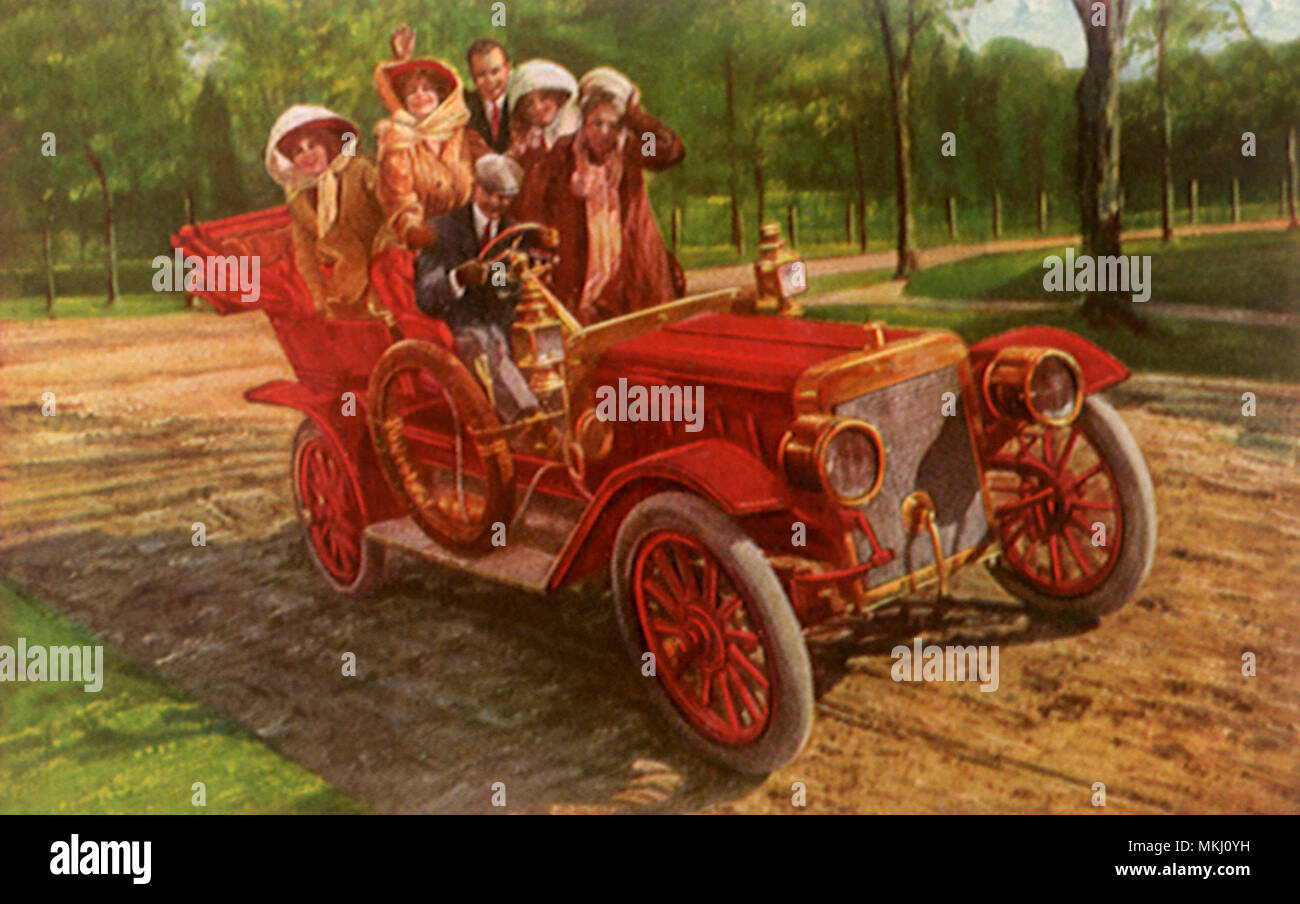 Red Car Full of People Stock Photo - Alamy
