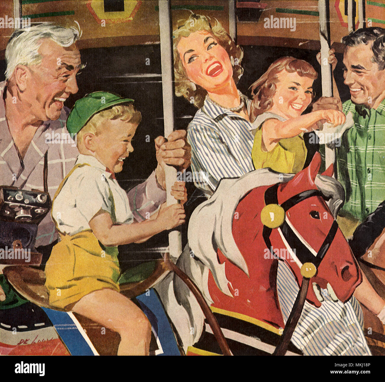 Illustration merry go round hi-res stock photography and images - Alamy