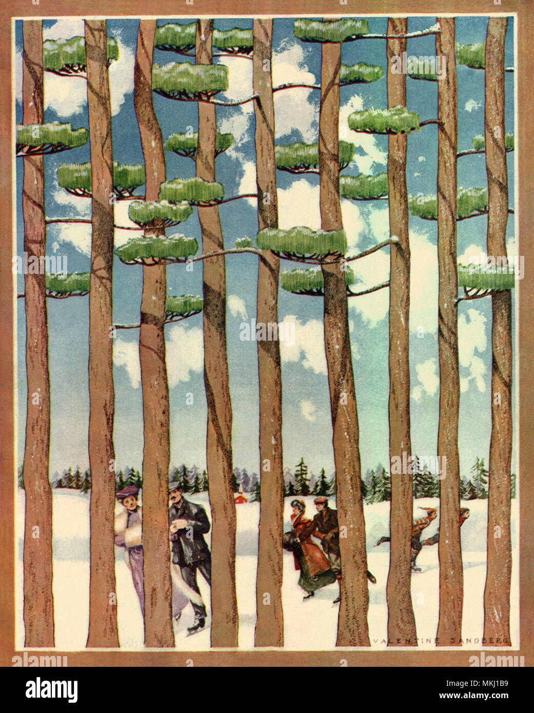 Ice Skating in Woods Stock Photo - Alamy