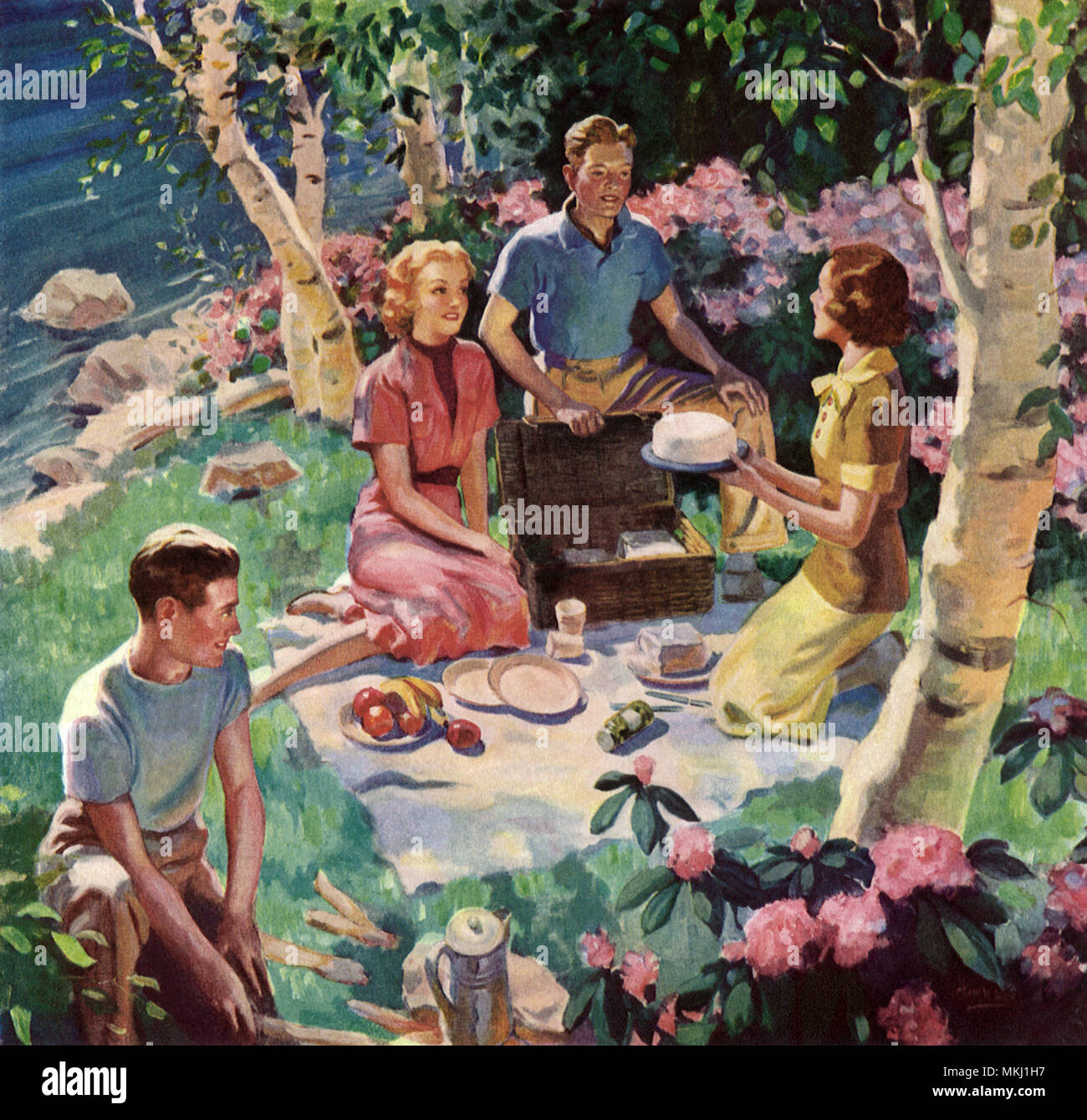 Picnic under trees hi-res stock photography and images - Alamy