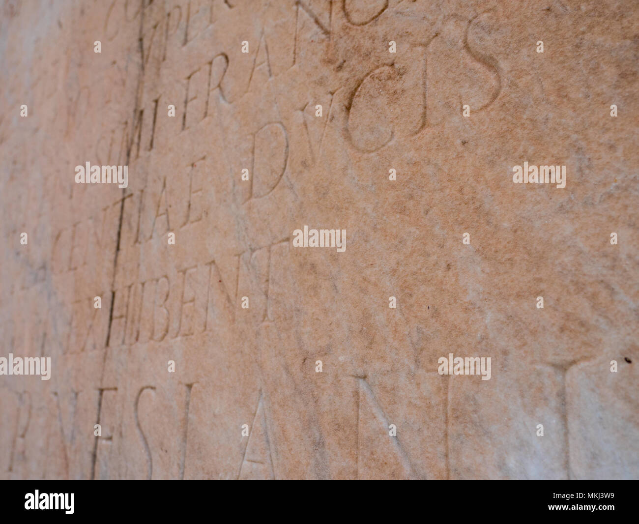tables of Latin inscriptions carved in marble, ancient Rome Italy Stock ...
