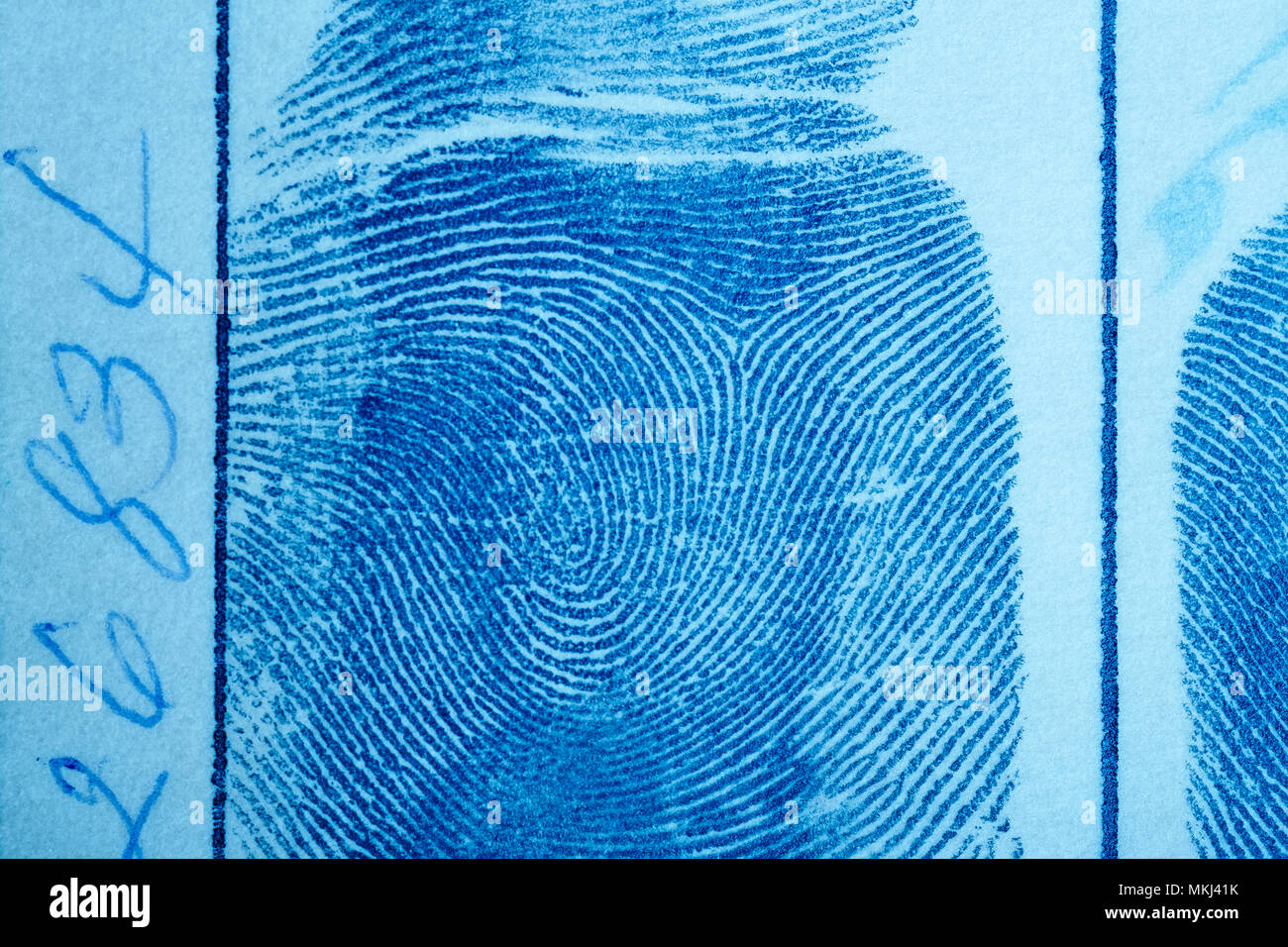 Digital ink fingerprint over a textured paper. Security control ...