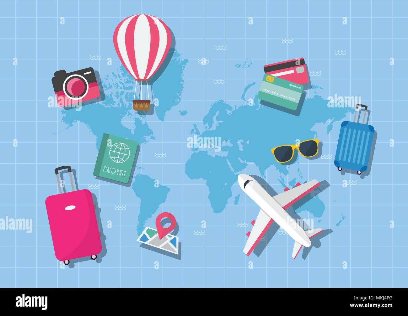 World map travel concept. Vector illustration Stock Vector Image & Art ...