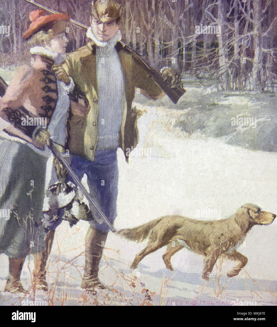 Hunting in Snow Stock Photo - Alamy