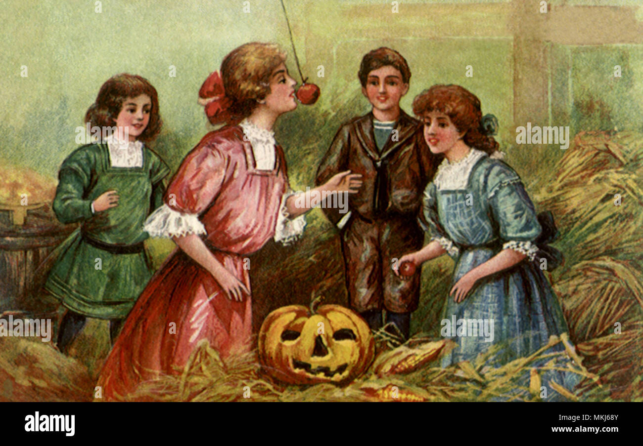 Bobbing for Apples Stock Photo - Alamy