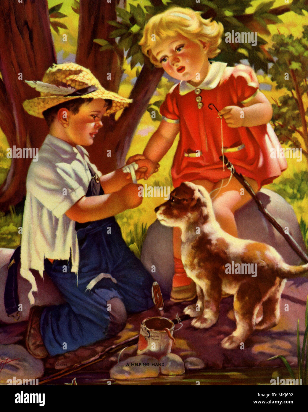 Helping a friend kids hi-res stock photography and images - Alamy