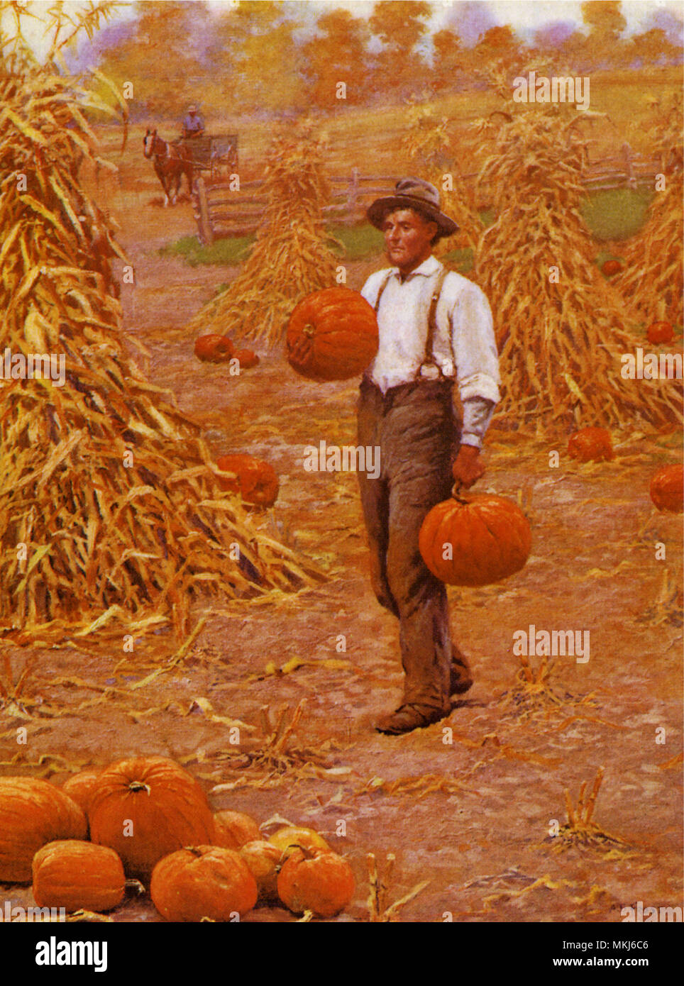 Man Carrying Pumpkins Stock Photo - Alamy