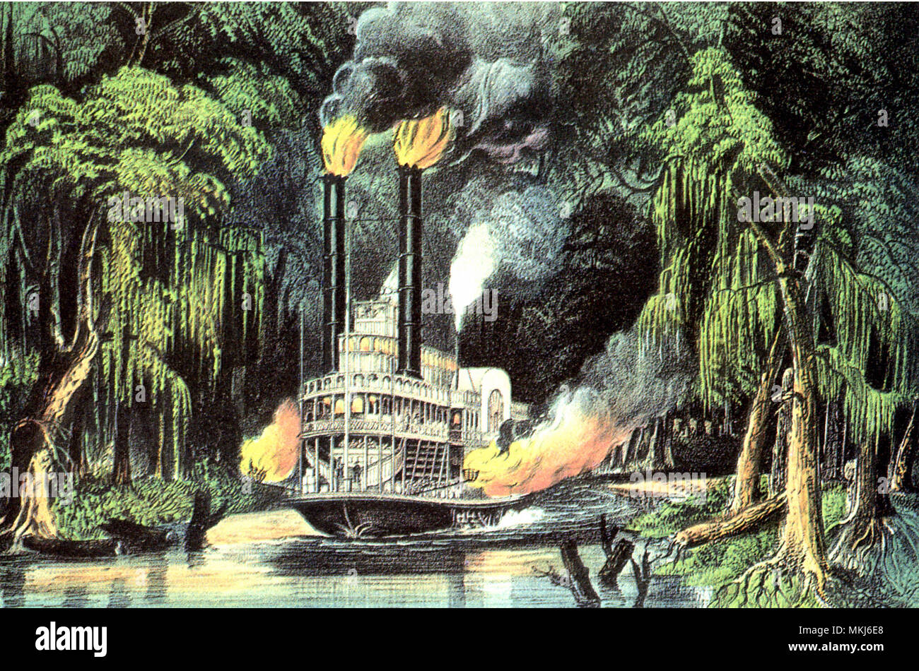 River Boat in Bayou Stock Photo - Alamy