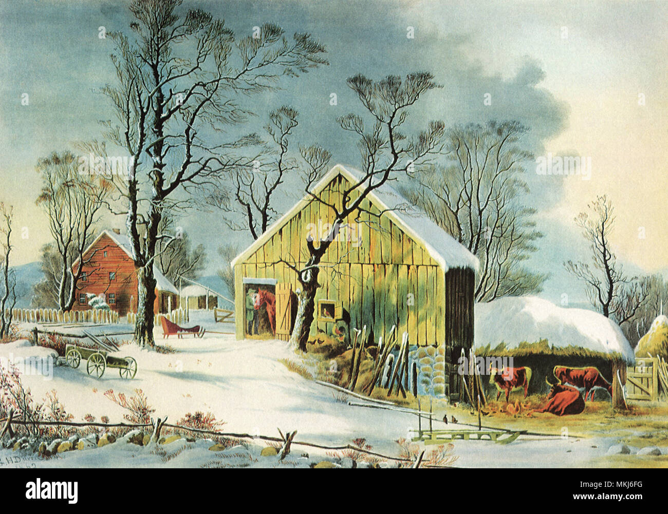 Homestead in Snow Stock Photo - Alamy
