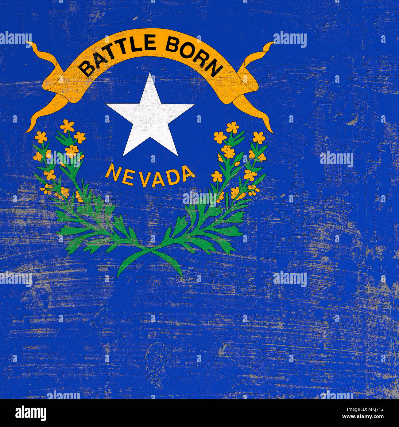 3d rendering of Nevada flag in a scratched surface Stock Photo - Alamy