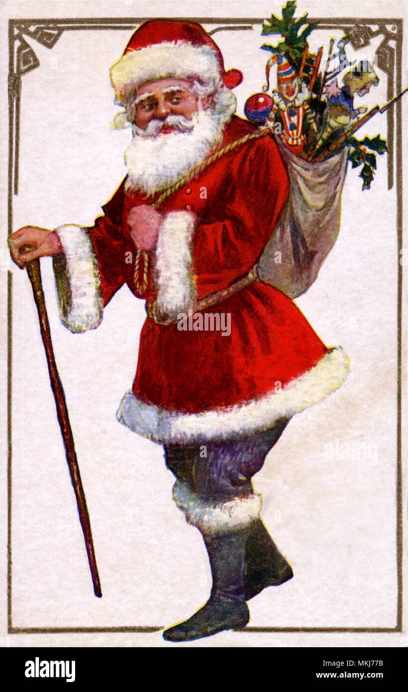 Santa with Cane Stock Photo - Alamy