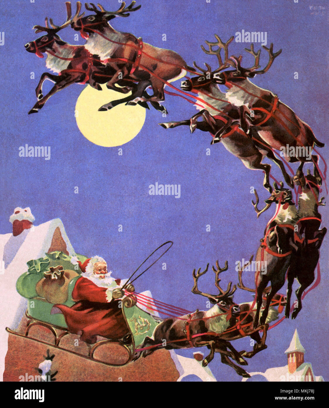 Santa Driving Sleigh Stock Photo - Alamy