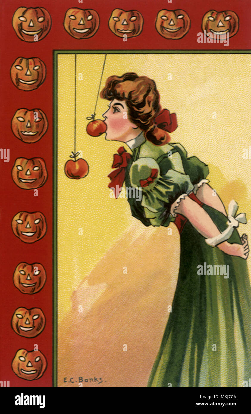 Bobbing for Apples Stock Photo - Alamy