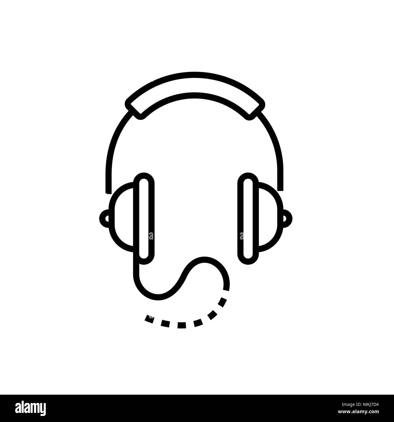 Headphones - line design single isolated icon Stock Vector Image & Art ...
