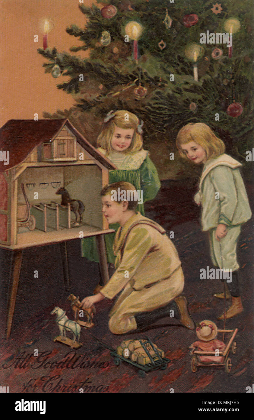 Playing by the Tree Stock Photo - Alamy