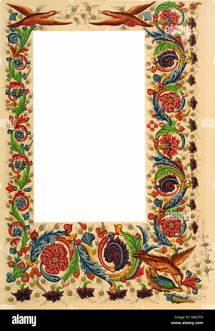 Bird and Floral Border Stock Photo - Alamy