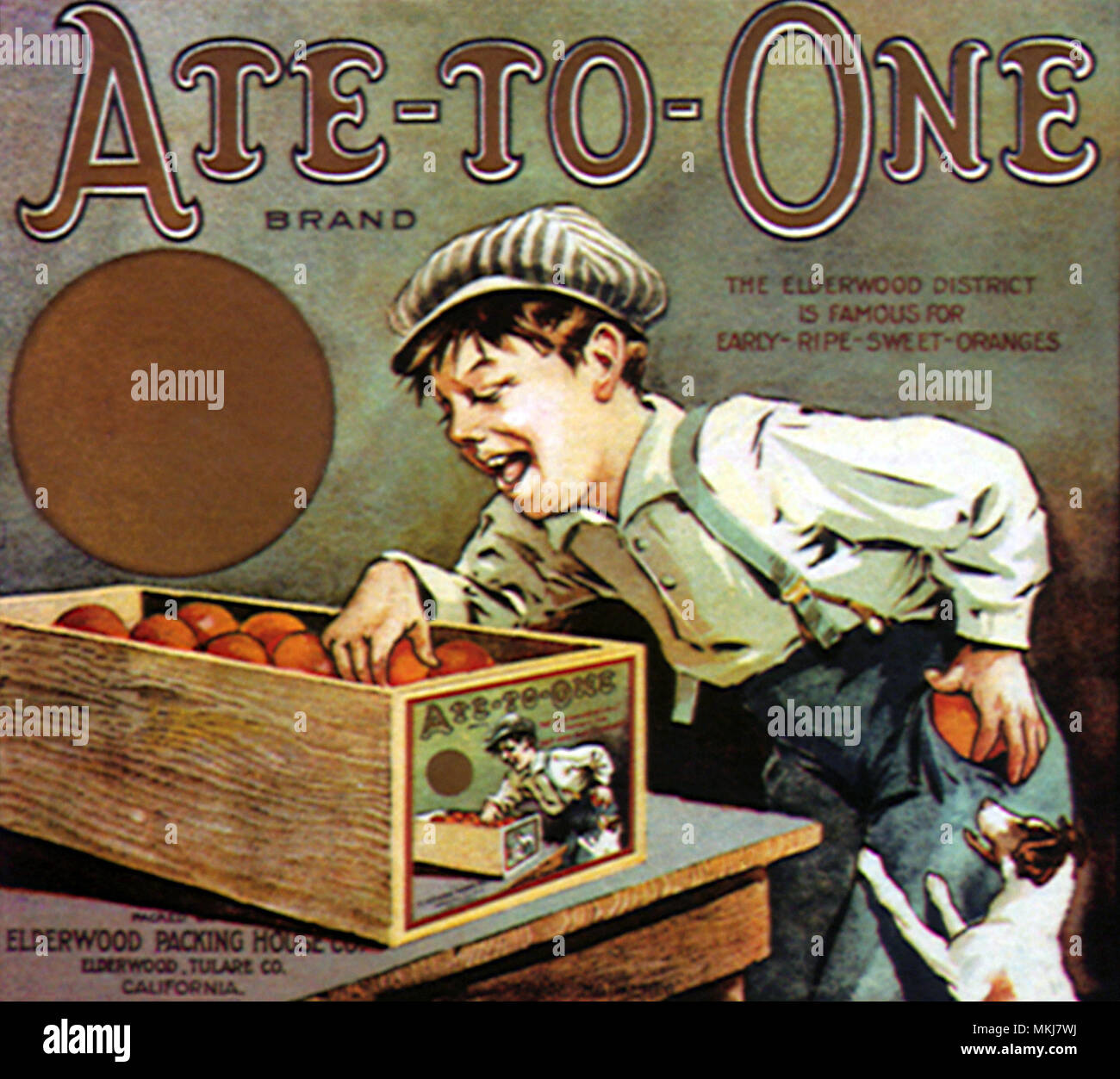 Boy Sneaking Orange Stock Photo - Alamy