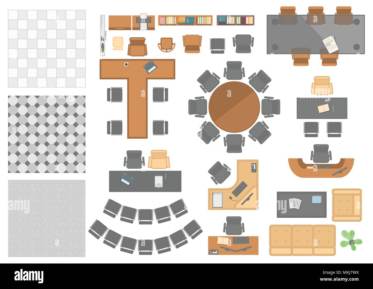 Office workplace elements - set of modern vector objects Stock Vector Image & Art - Alamy