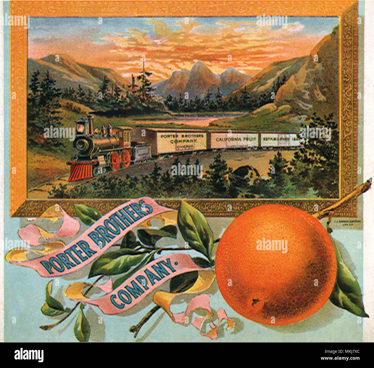 Orange Fruit Label Stock Photo - Alamy