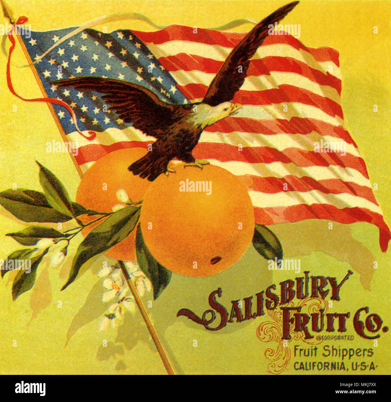 Eagle Fruit Label Stock Photo - Alamy