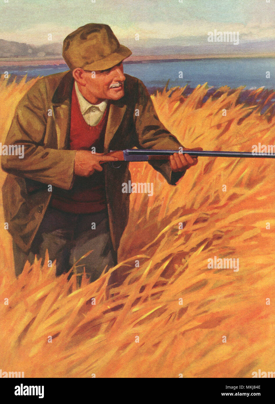 Man with Lowered Rifle Stock Photo - Alamy