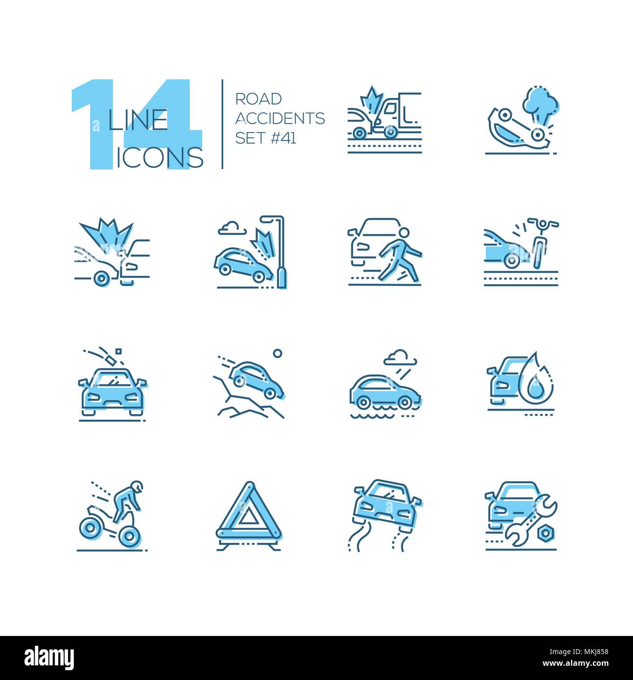 Set weather line icons blue Stock Vector Images - Alamy