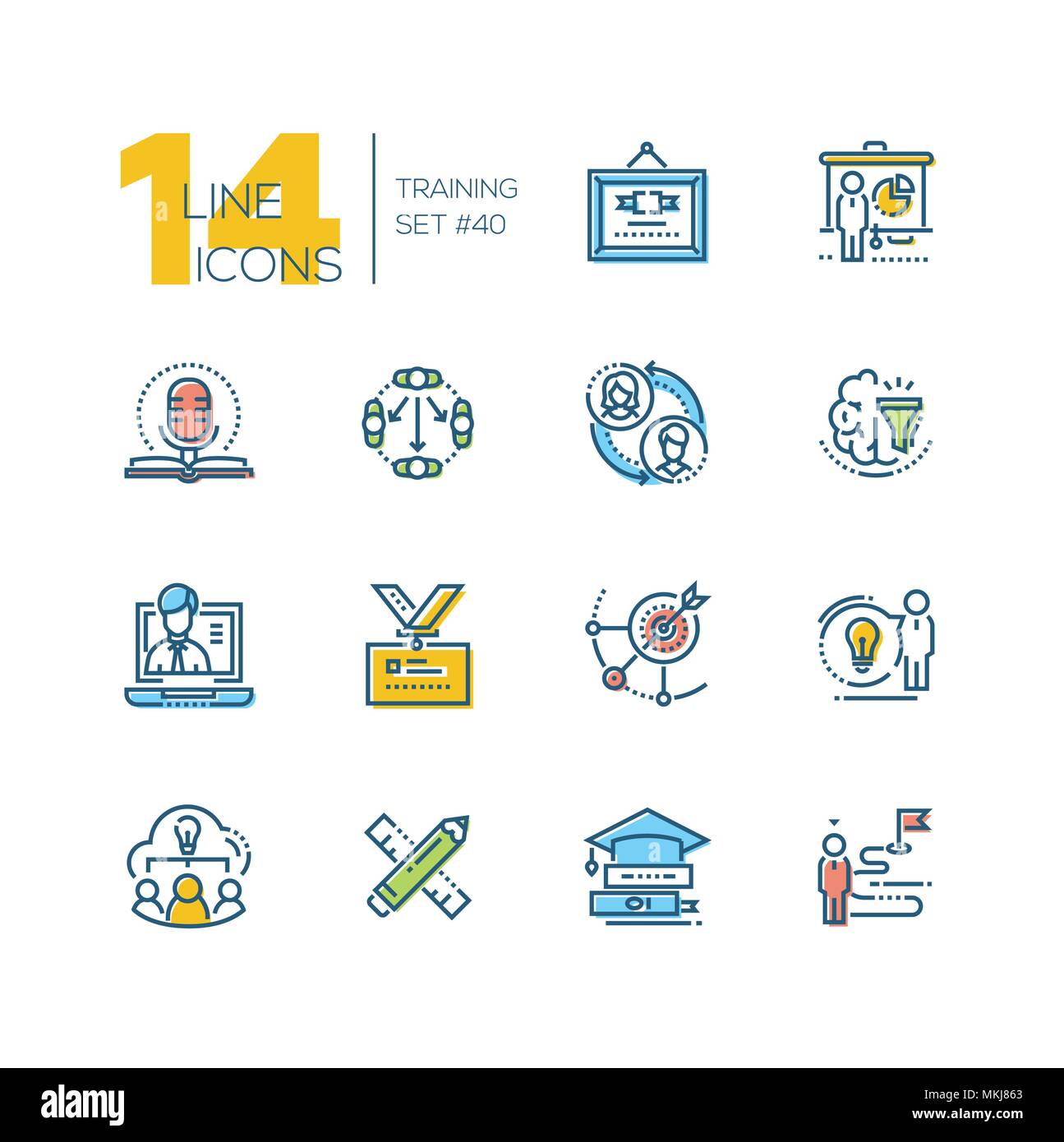 Online lesson icon outline Stock Vector Images - Alamy