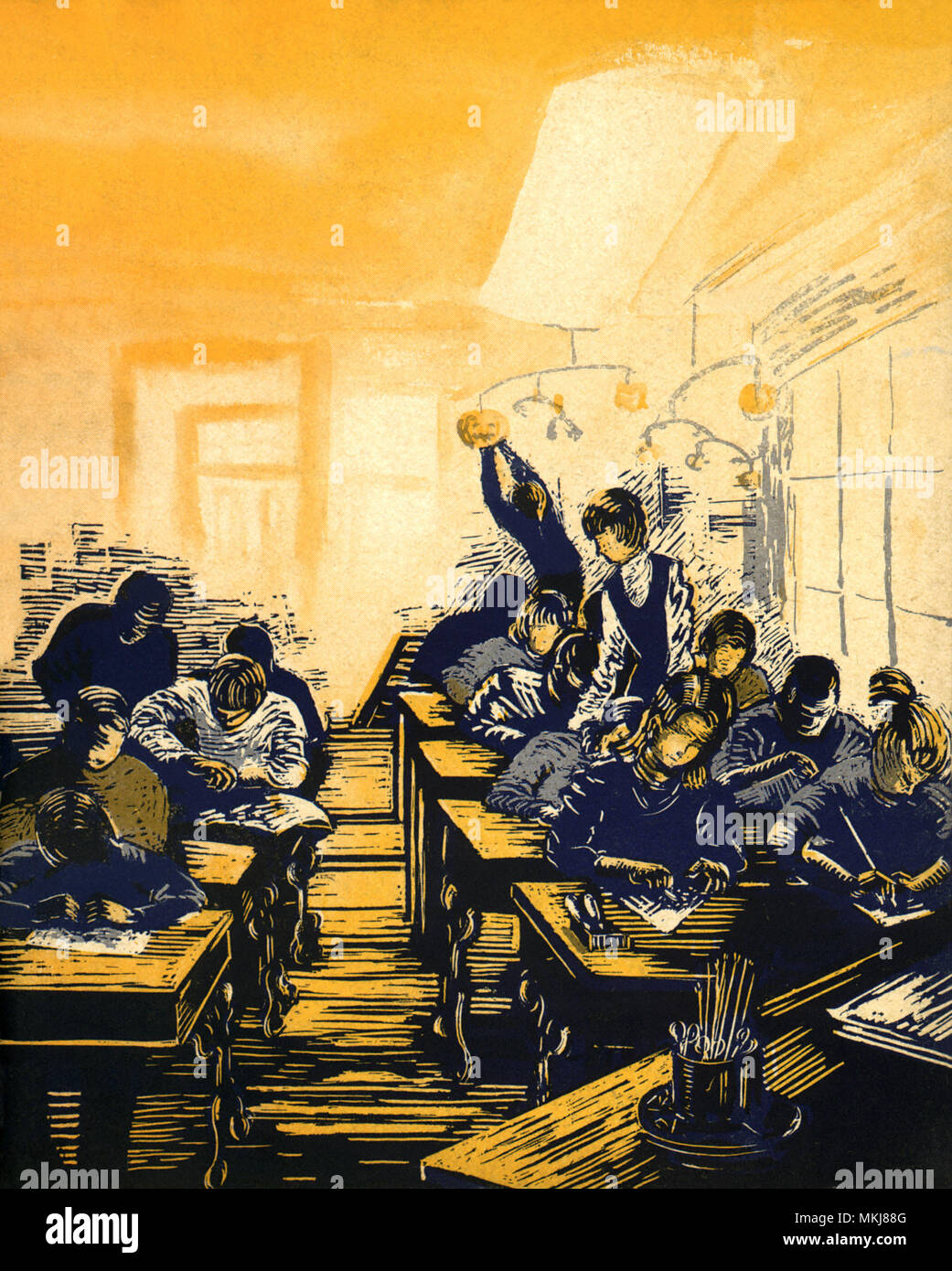 Children in classroom nostalgia hi-res stock photography and images - Alamy