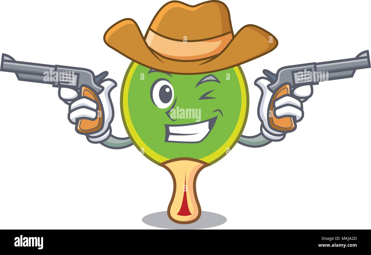 Cowboy ping pong racket character cartoon Stock Vector Image & Art - Alamy