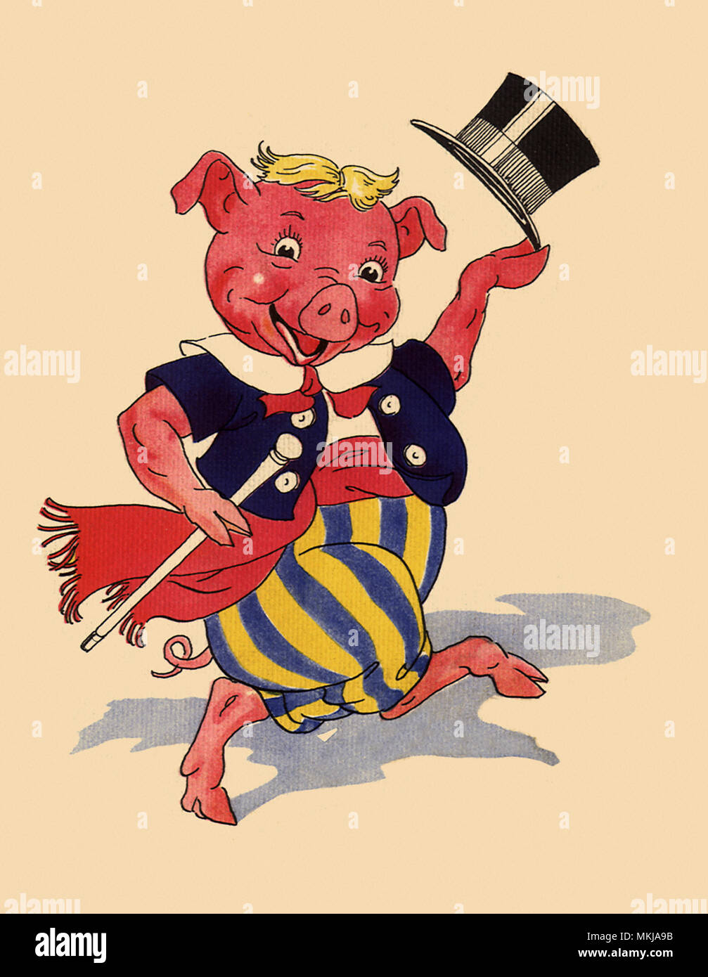 Pig in Top Hat and Cane Stock Photo - Alamy