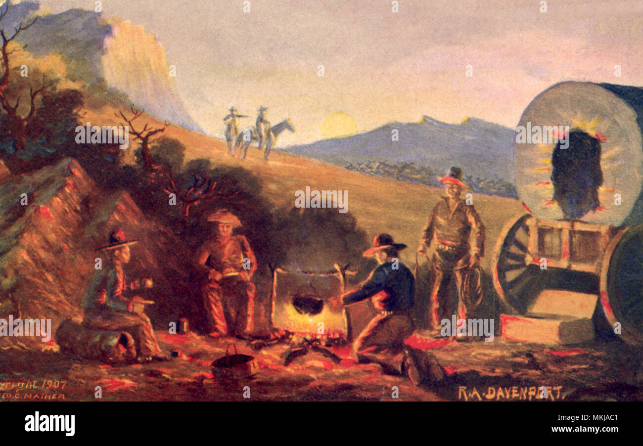 Cowboys around campfire hi-res stock photography and images - Alamy