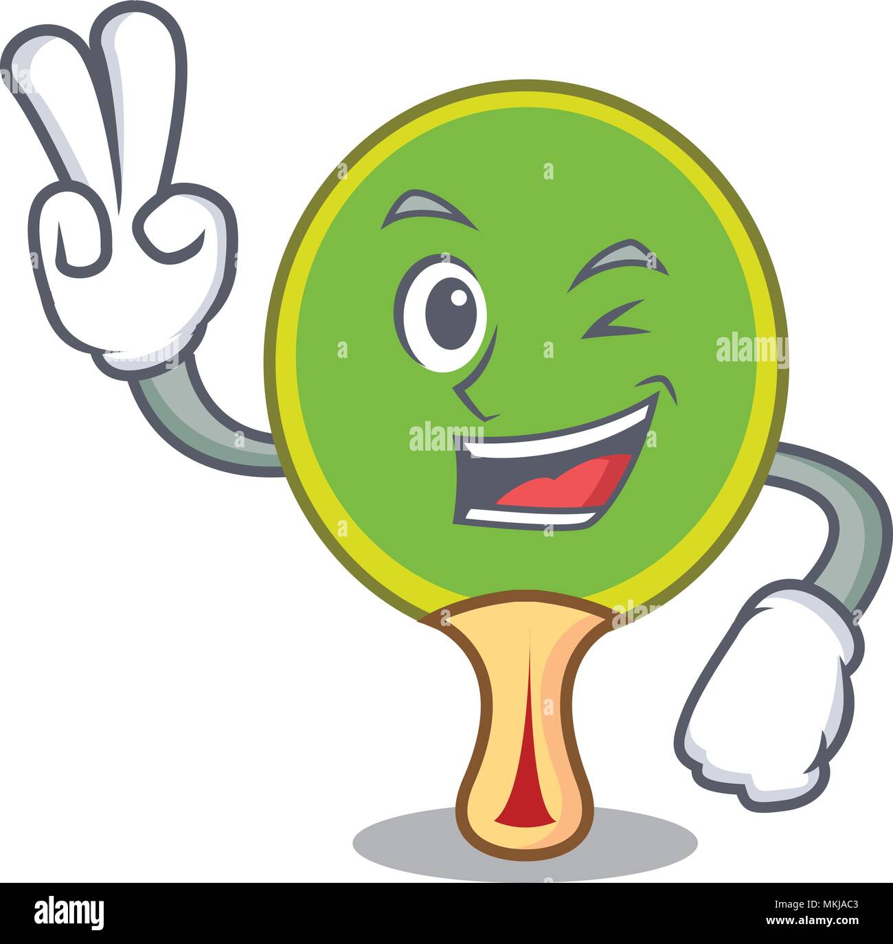 Two finger ping pong racket character cartoon Stock Vector Image & Art ...