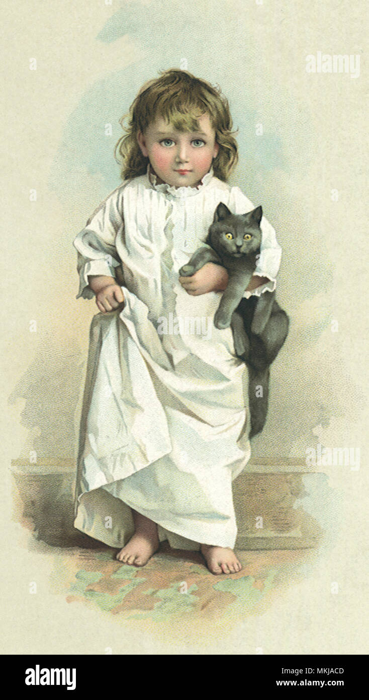 Girl with Cat Stock Photo - Alamy
