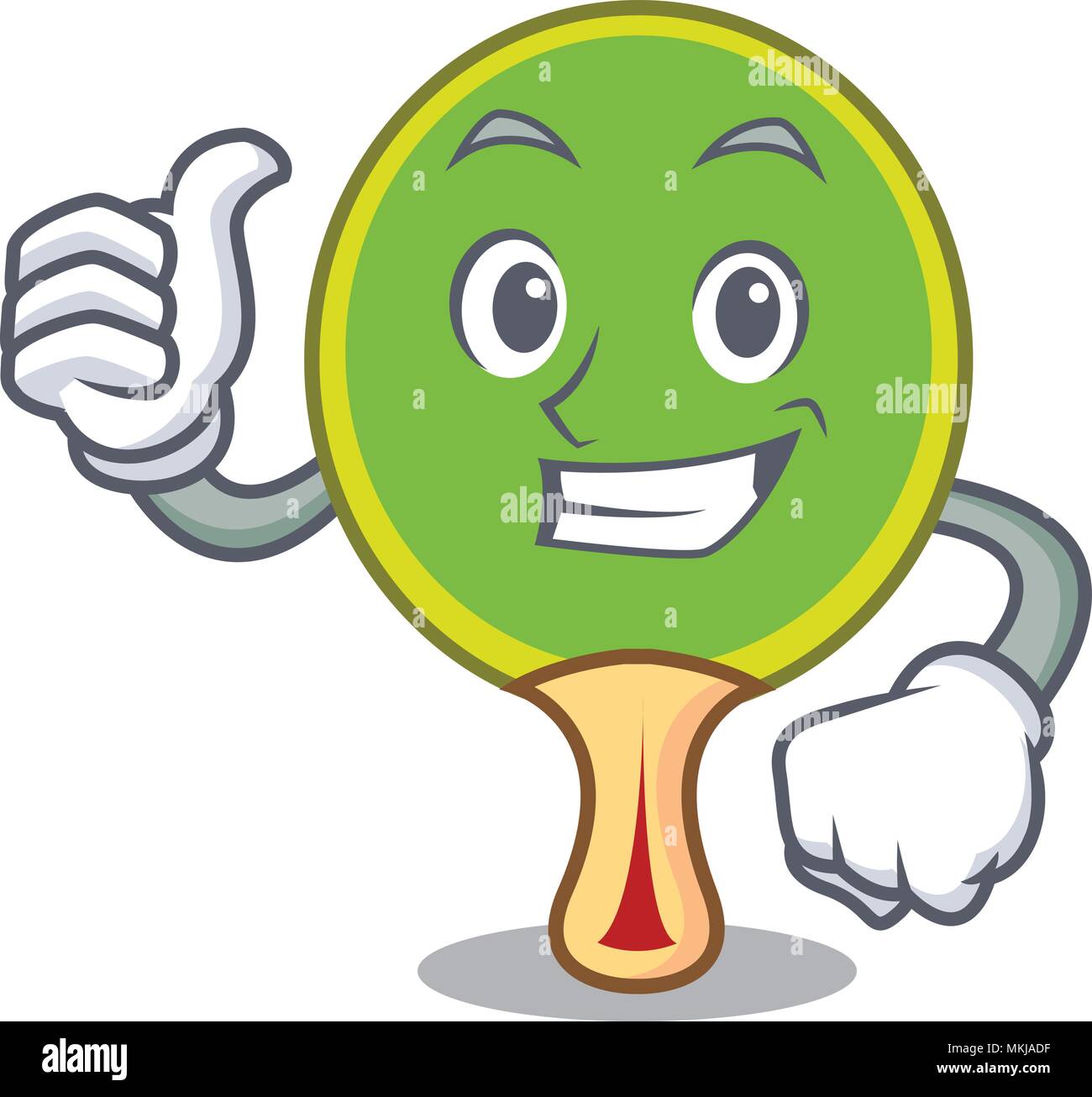 Thumbs up ping pong racket character cartoon Stock Vector Image & Art ...