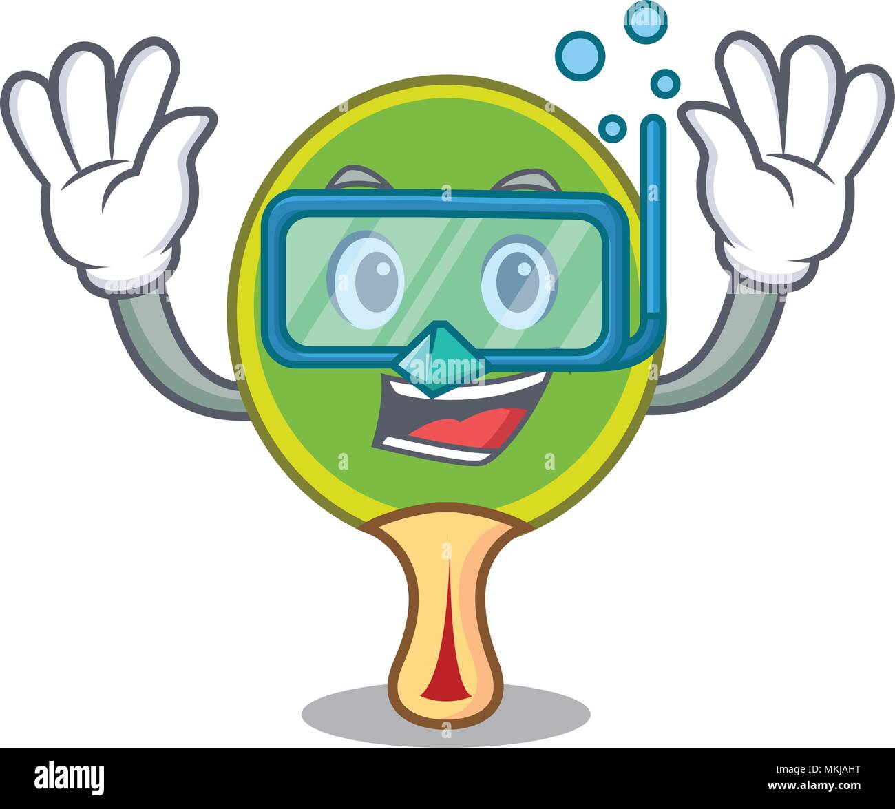 Diving ping pong racket character cartoon Stock Vector Image & Art - Alamy