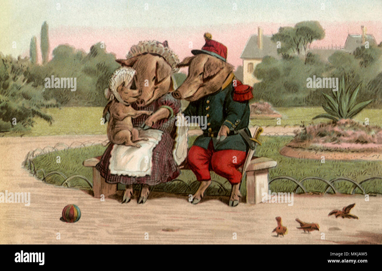 Soldier Pig and Family Stock Photo - Alamy