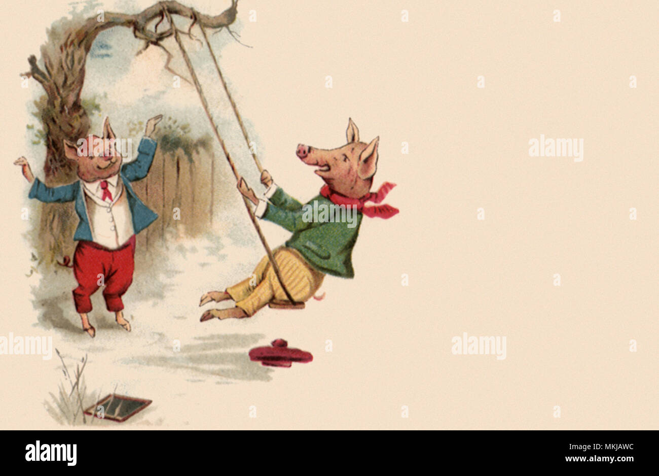 Pig on Swing Stock Photo - Alamy